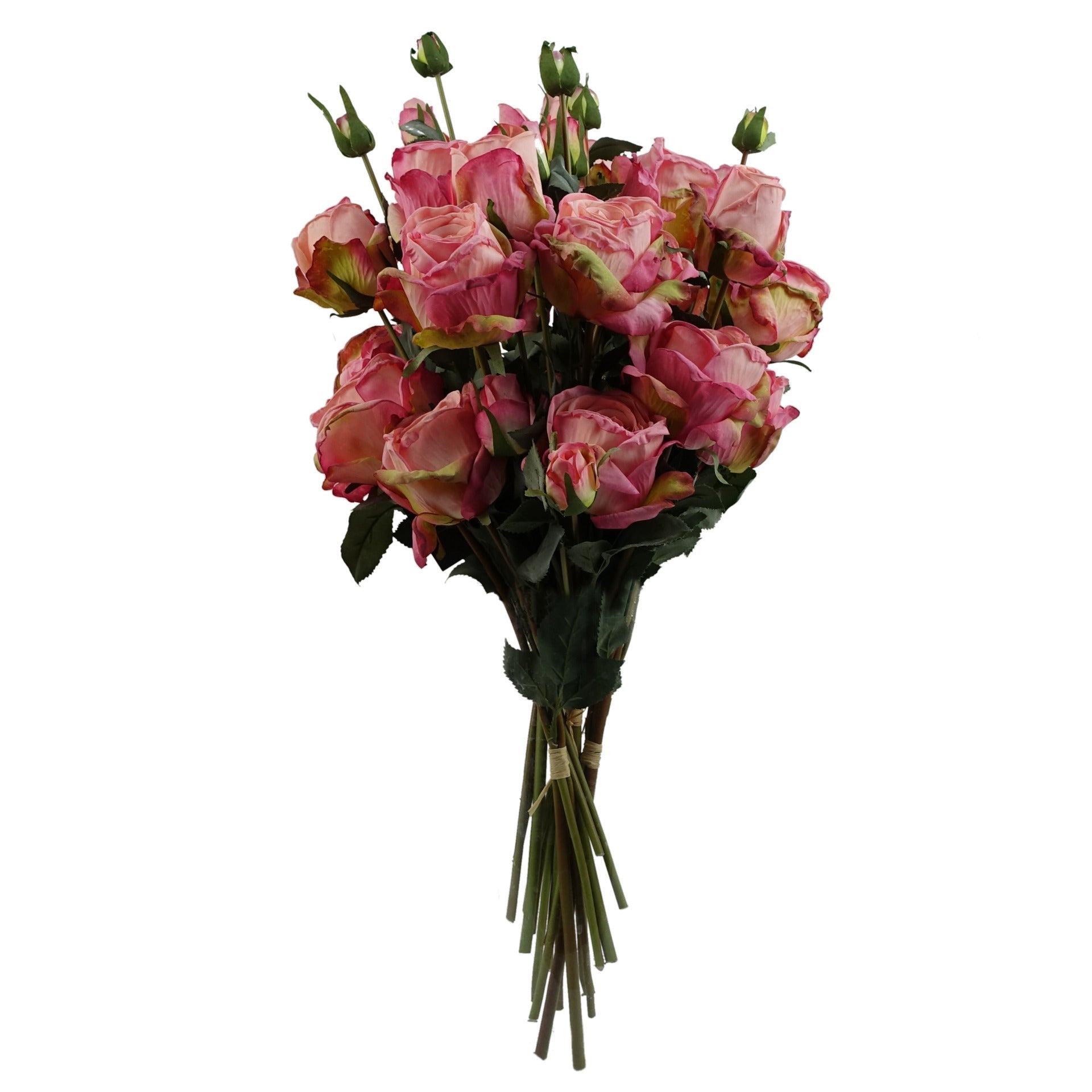 6 x 60cm Pink Rose Artificial Flower Sprays - 24 Flowers 18 Buds ...