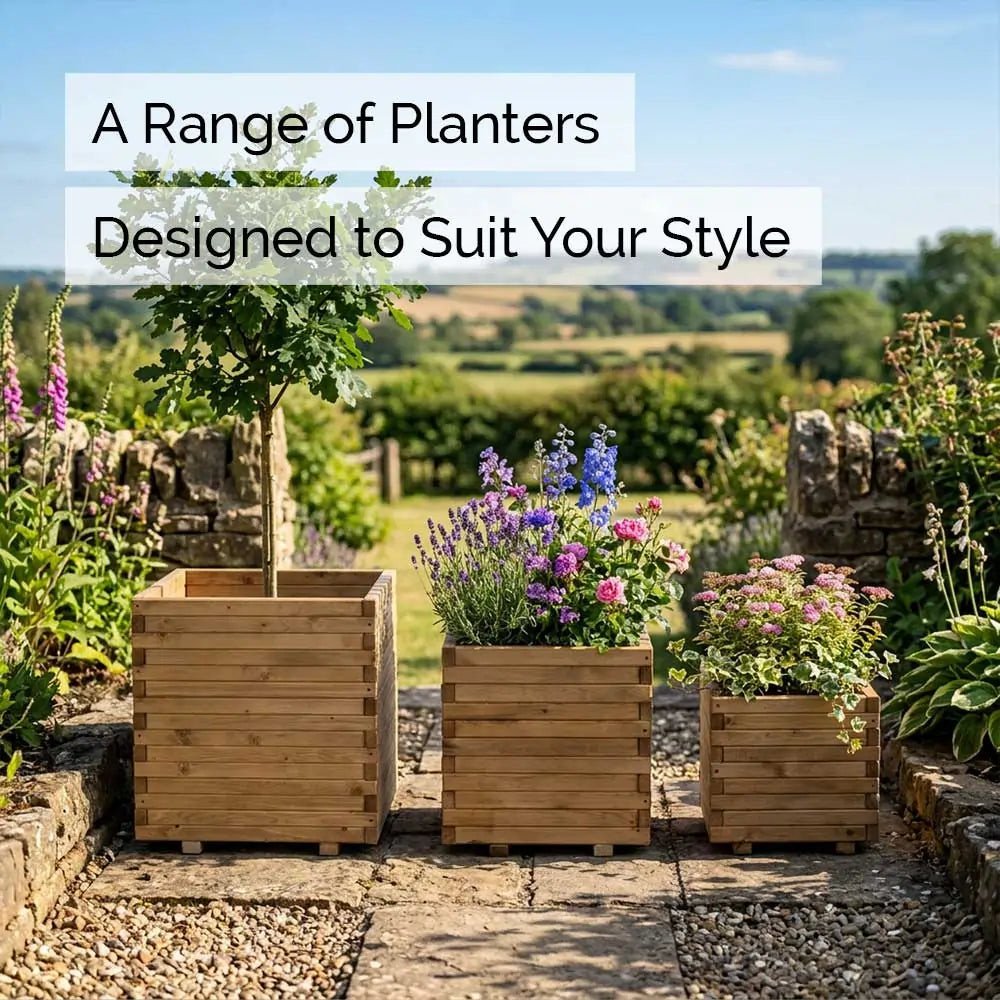 Wooden Pine Raised Cube Planter – Planters.co.uk